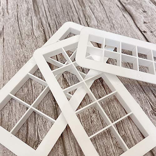 Clever Monster Square Cookie Cutter Set, Geometric Multicutter Square Cake Fondant Cutter, 3 Size Square Biscuit Cutters Cake Decorating