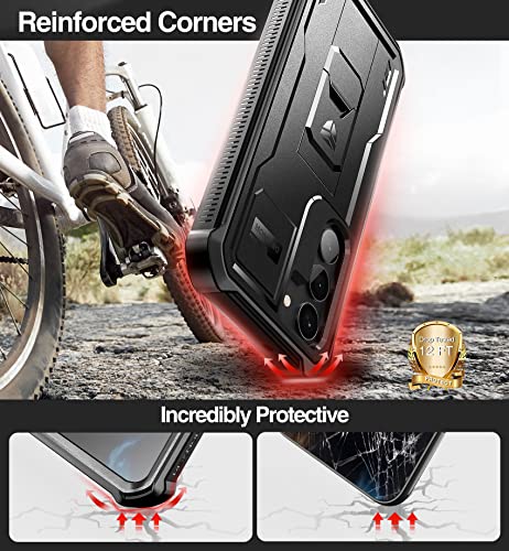 Dexnor Full Body Case for Samsung Galaxy S23 Plus 5G/6.6 inches,[Extra Front Frame] Heavy Duty Military Grade Protection Built-in Screen Protector and Kickstand for Samsung S23 Plus 5G,Black