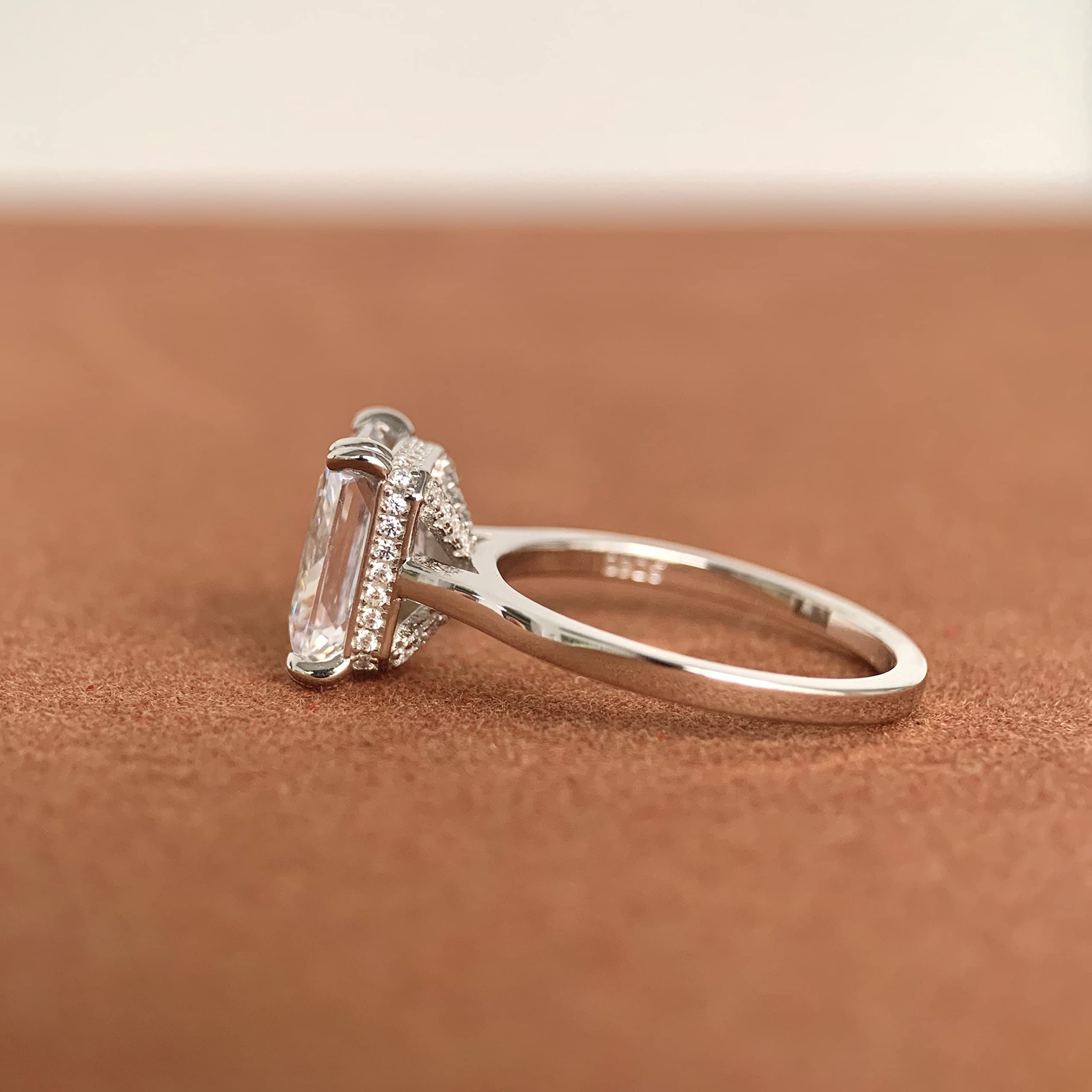 CGSRING 8x10mm 4 Carat D Color VVS1 Radiant Cut Solitaire Moissanite rings Moissanite Engagement Ring Size 4-12 (5)