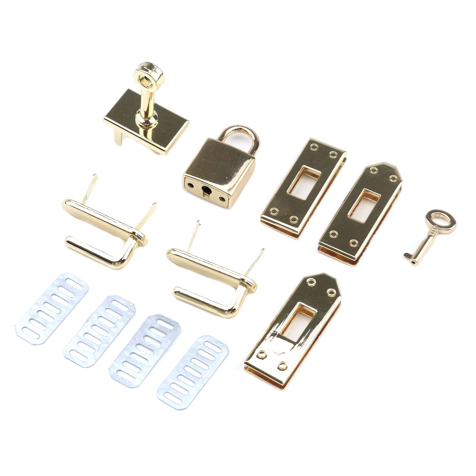 Semetall Purses Locks Kits Closure Wallet Locks Metal Twist Turn Lock Closure for DIY Handbag Shoulder Bag Making Accessories(Set of 7,Golden)
