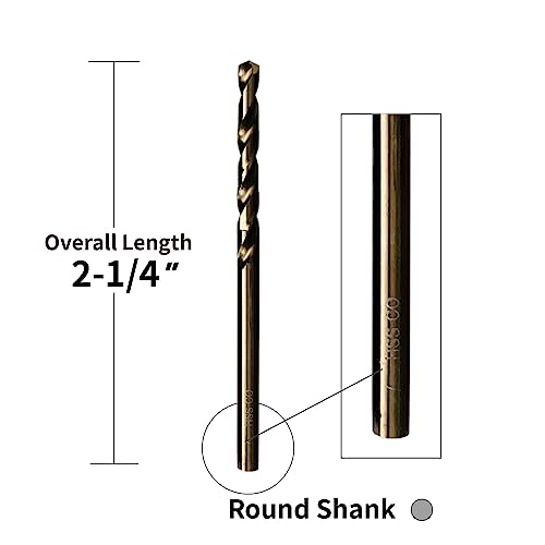 STROTON (3/32 Inch, Pack of 10) M35 5% Cobalt Twist Drill Bit Set for Hard Metal, Steel, and Stainless Steel