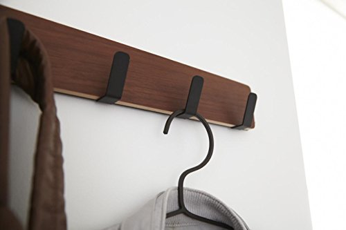 Yamazaki Home Ply Over The Door Hooks - Hanging Coat Rack, Wood, Over-The-Door, Minimal Assembly Req. Brown Small