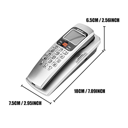 FSK/DTMF Corded Phone Caller ID Fixed Wall-Mounted Telephone Landline Telephone for Home, Adjustable Call Volume Corded Phone for Landline Phones for Home Wall Phone