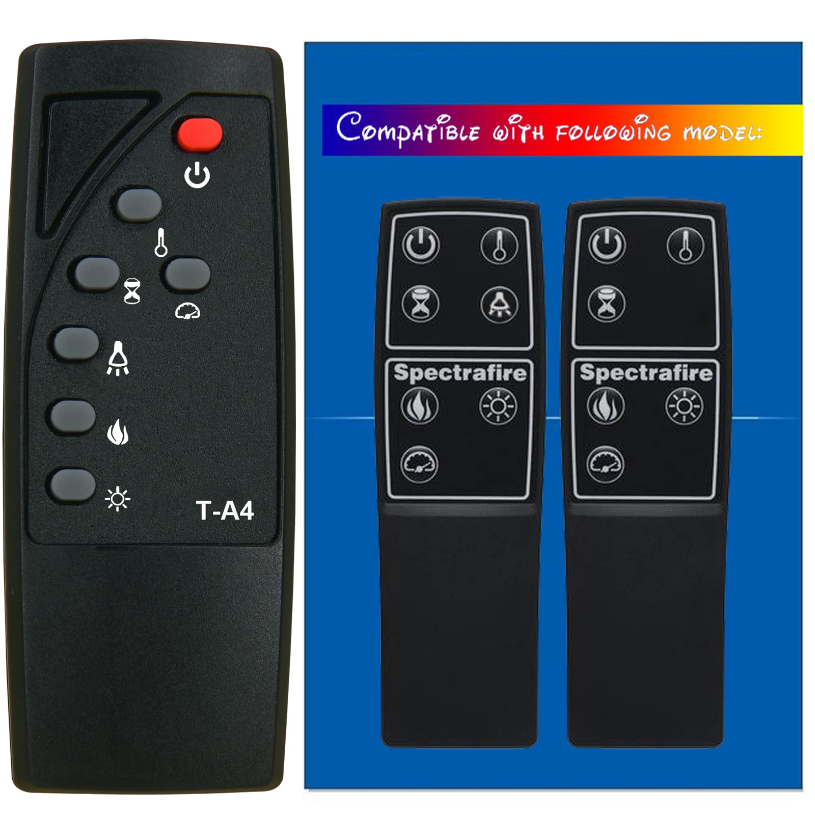 Compatible with Twin Star ClassicFlame Classic Flame Electric Fireplace Stove Heater Infrared Remote Control 28EF031SRP 32EF031GRP 33EF031GRP 33EF031SRP 28EF031SRA 32EF031GRA 33EF031GRA 33EF031SRA