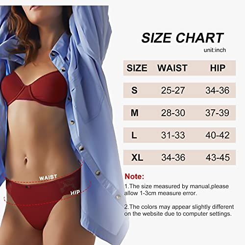 LEVAO Cotton Thongs for Women, Sexy Lace Trim G String Panties Soft Underwear Pack of 3,M
