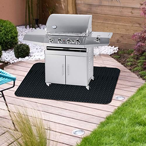 Fasmov 48 x 36 inches Grill Mat Grill and Garage Protective Mat, Protects Decks and Patios from Grease Splashes, PVC Flame Retardant Material