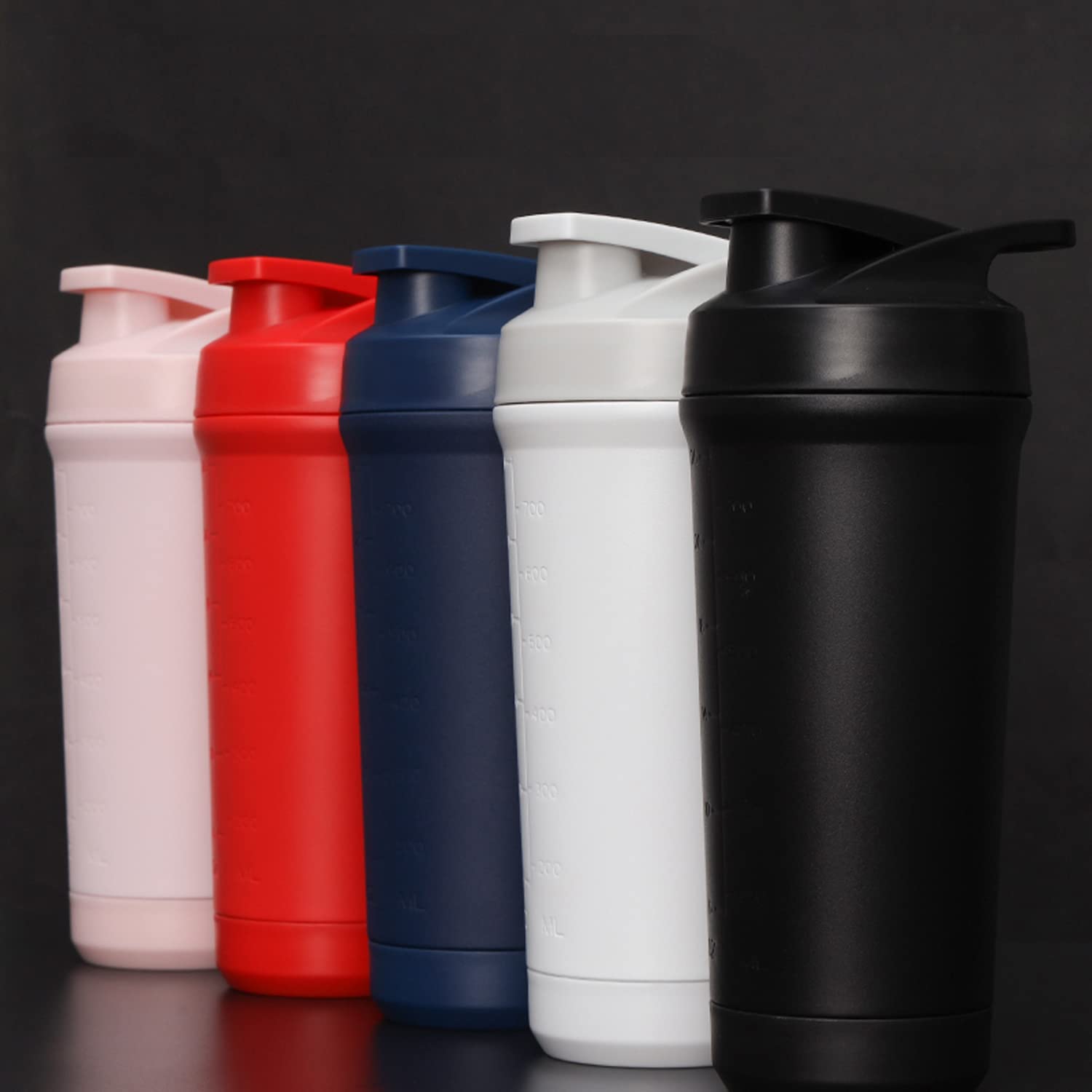ComfyoneCHP Detachable Bottom Stainless Steel Water Bottle Protein Mixing Shaker Tumbler Removal Ball and Bottom Easy Clean Leak-Proof Blender Cup 28oz (800ml) for Gym (White)