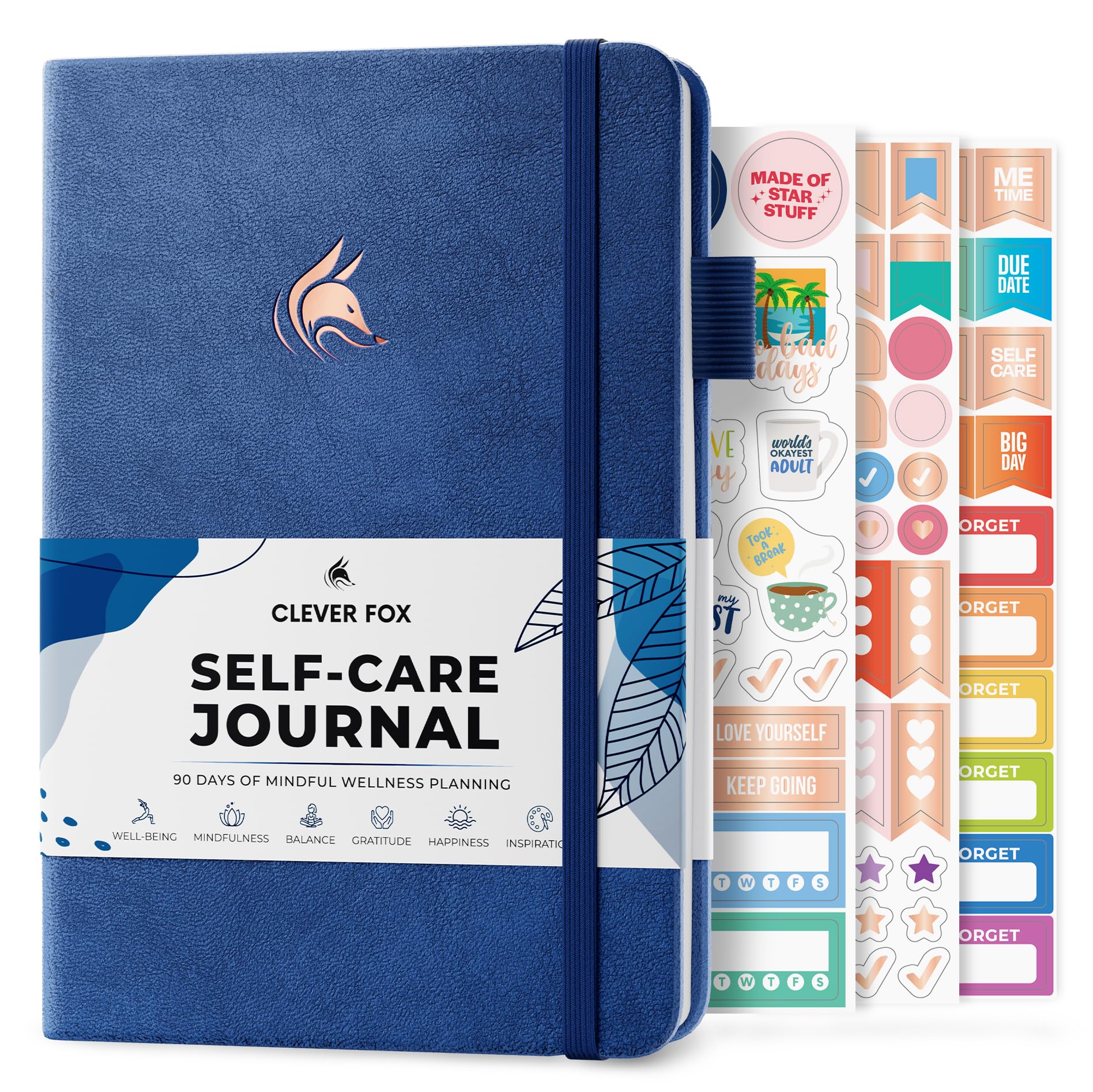 Clever Fox Self-Care Journal â Daily Reflection Notebook â Mental Health & Personal Development Planner, Meditation & Mood Log, A5 (Mystic Blue)
