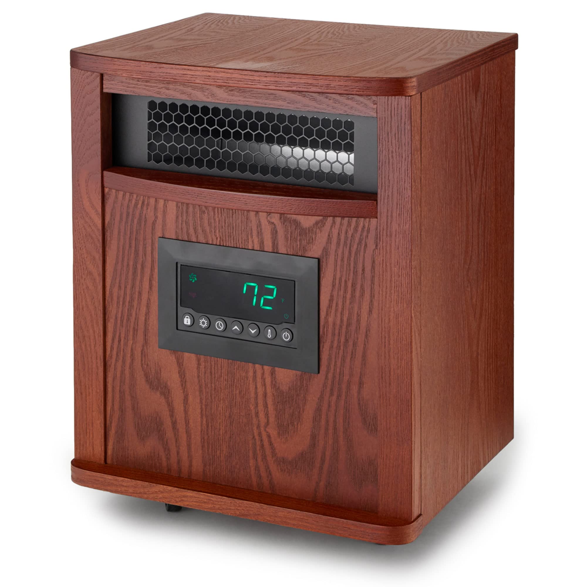 LifeSmart LifePro Electric Space Heater, 1500W Portable Infrared Quartz Heater with Remote, Brown