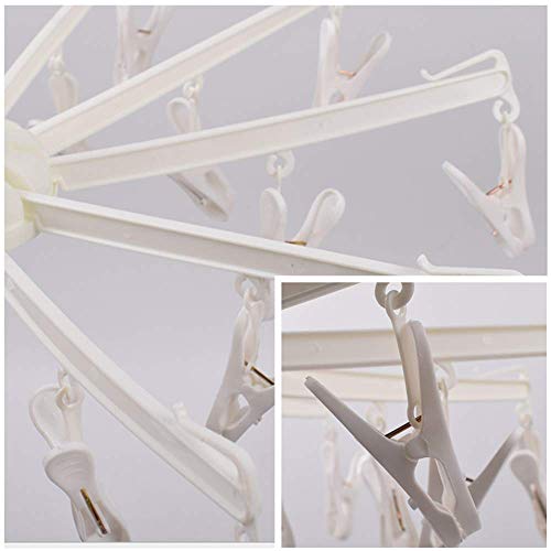 DurReus Foldable Clip Drip Laundry Hanger Portable Plastic Hanging Dryer with 20 Clips for Drying Cloth Diapers,Baby Clothes,Bras,Underwear,Hat,Gloves,Socks