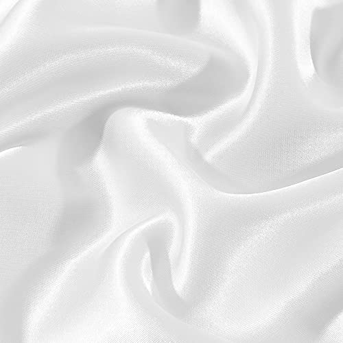 EHEYCIGA Satin Pillowcase for Hair and Skin Silk Pillowcase Set of 2 White Soft Pillow Cases 2 Pack Queen Size 20X30 Inches with Envelope Closure