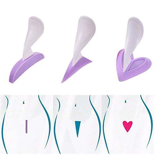 Bikini Trimmer Shaver for Women Privates Hair Shaver, LITOON Bikini Privates Shaving Stencil Female Privates Secret Intimate Shaping Tool (Heart + Straight + Triangle (Set))