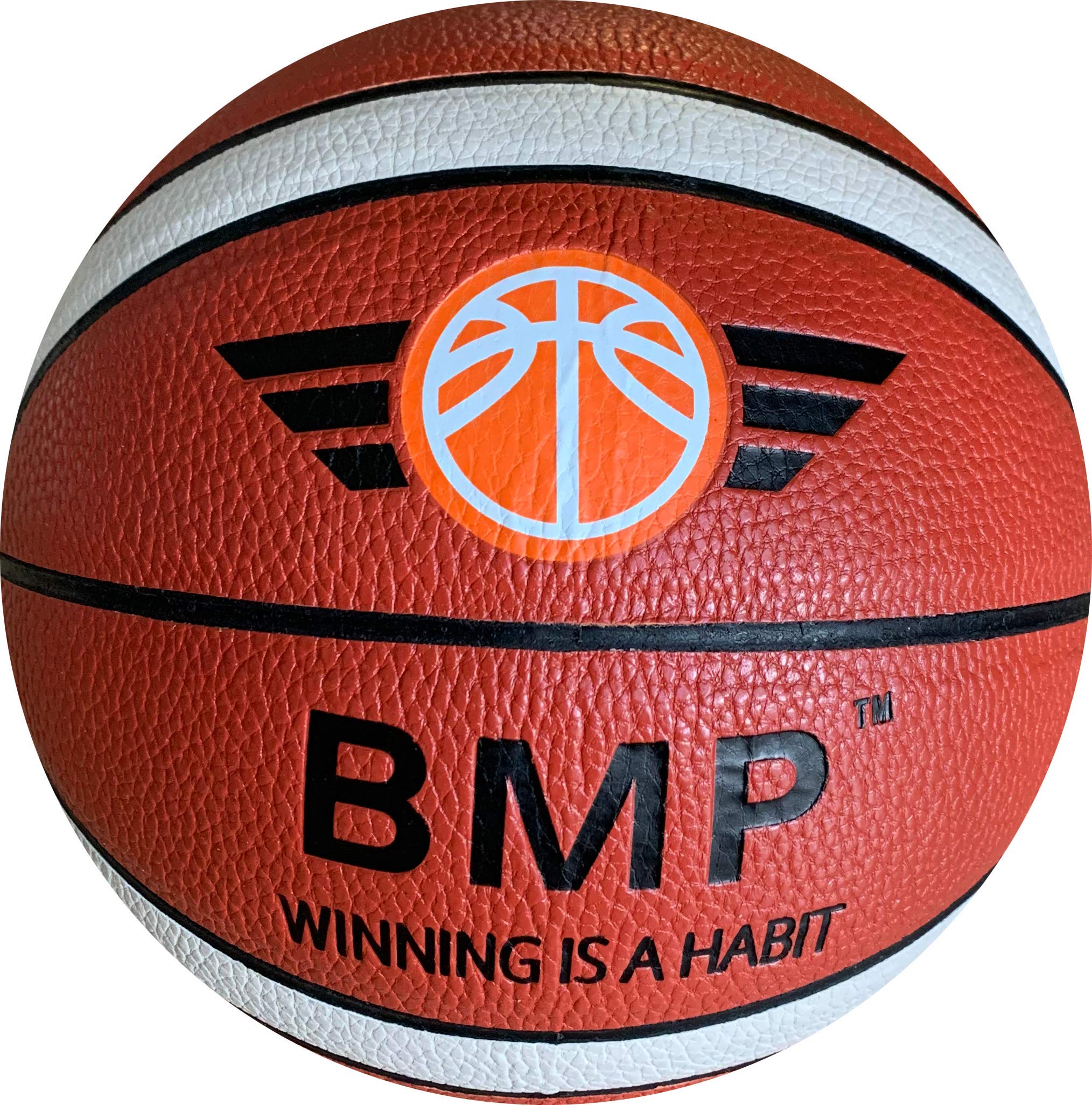 BMP WINNING IS A HABIT Basketball Size 7 - Suitable for Male and Female Basketball Players Aged 13 Years and up - Official Weight Specifications with a Circumference of 29.5 (75cm)