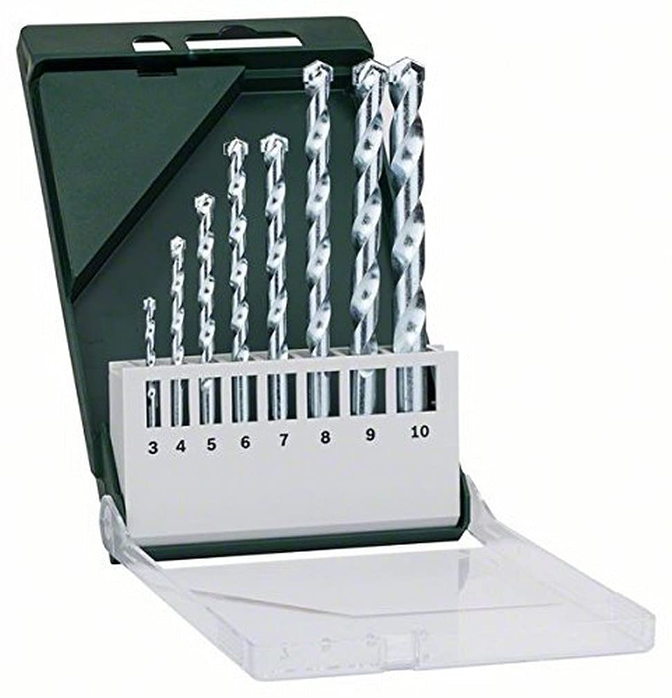 Bosch Accessories 8 pcs. Masonry Drill Bit Set (for Stone,Masonry, Calcareous sandstone, Ø 3-10 mm, Accessory Drill Driver)