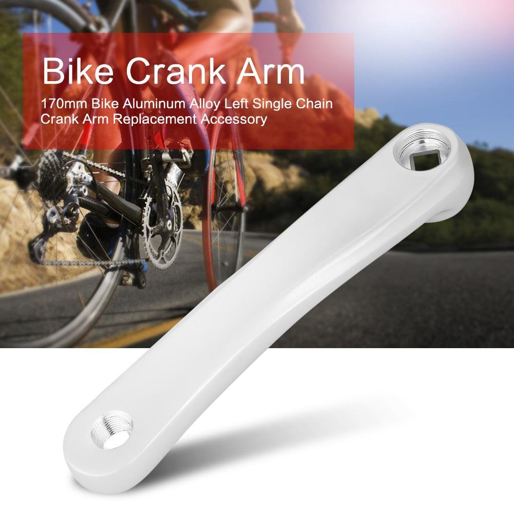 Bnineteenteam 170mm Bike Crank Arm Aluminum Alloy Left Hand Crank Arm Replacement Accessory for Mountain Bike Road Bike(Silver-)