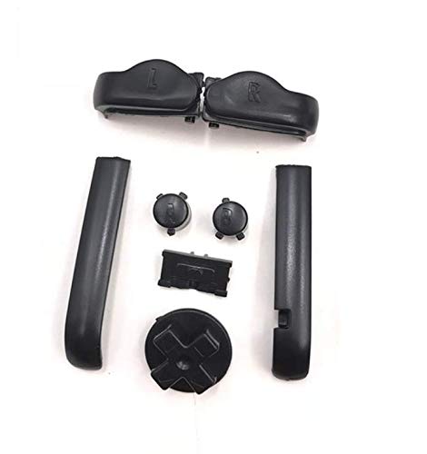 Multi-Color Replacement Keypads L R A B Buttons for Gameboy Advance Buttons Frame for GBA D Pads Power ON Off Button (E - Black)