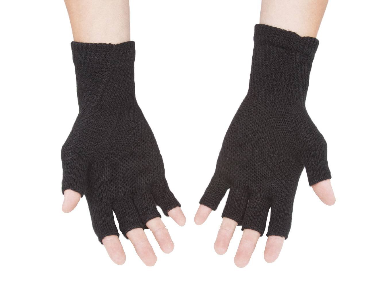 Gravity Threads Unisex Warm Half Finger Stretchy Knit Fingerless Gloves, Kelly Green
