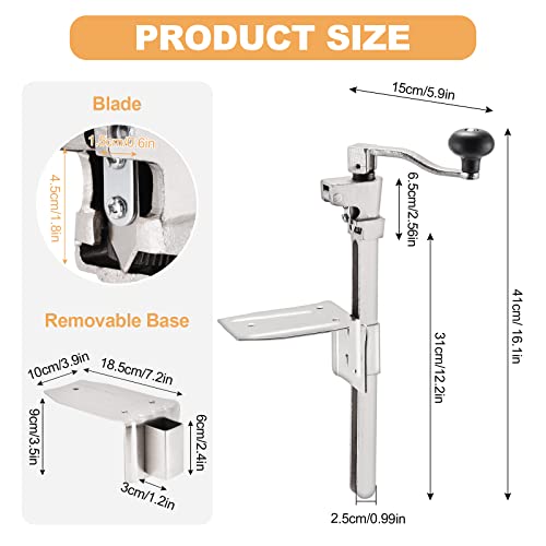 Commercial Can Opener Heavy Duty Manual Table Can Opener Industrial Manual Can Opener With Plated Steel Base for Restaurant Large Cans (Medium)