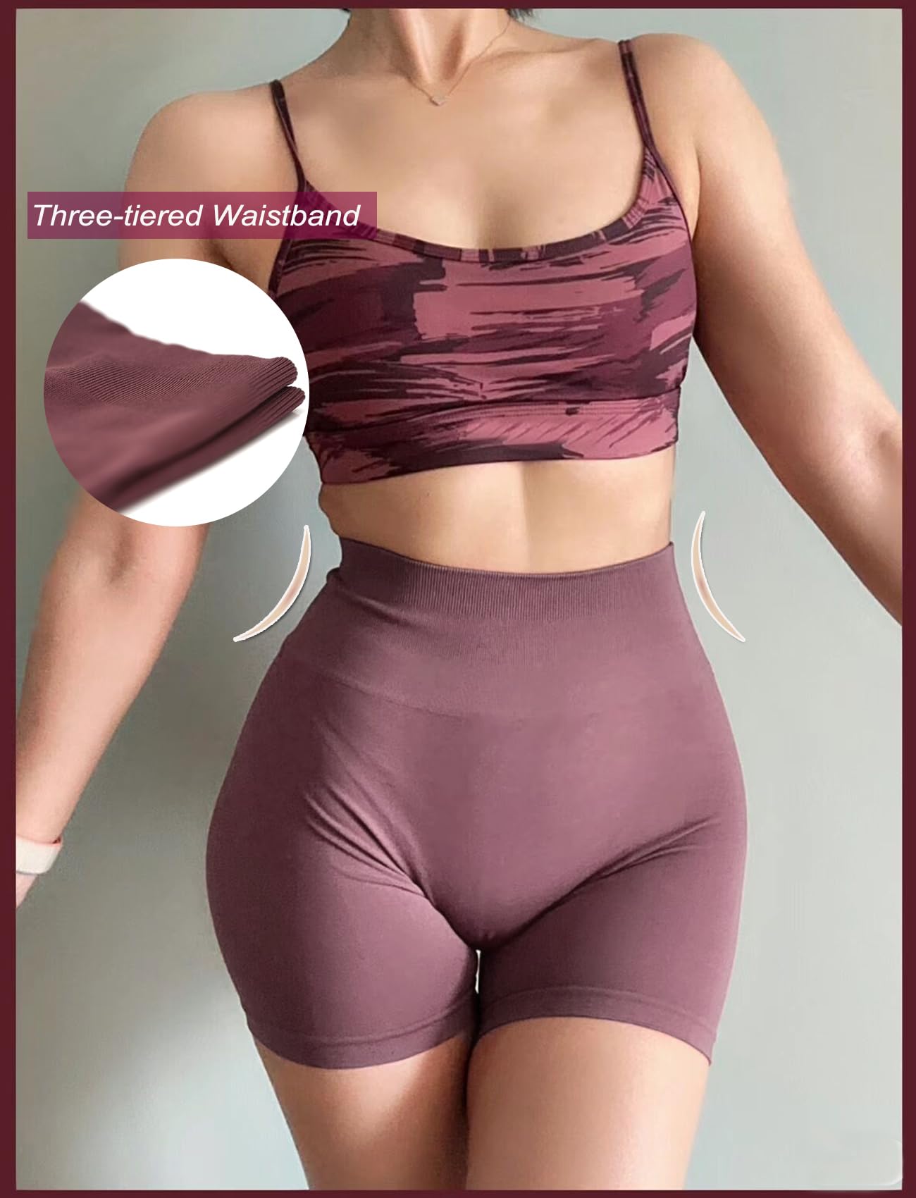CHANGEZOE Women Butt Scrunch Workout Shorts Seamless High Waisted Amplify Gym Yoga Athletic Booty Shorts M