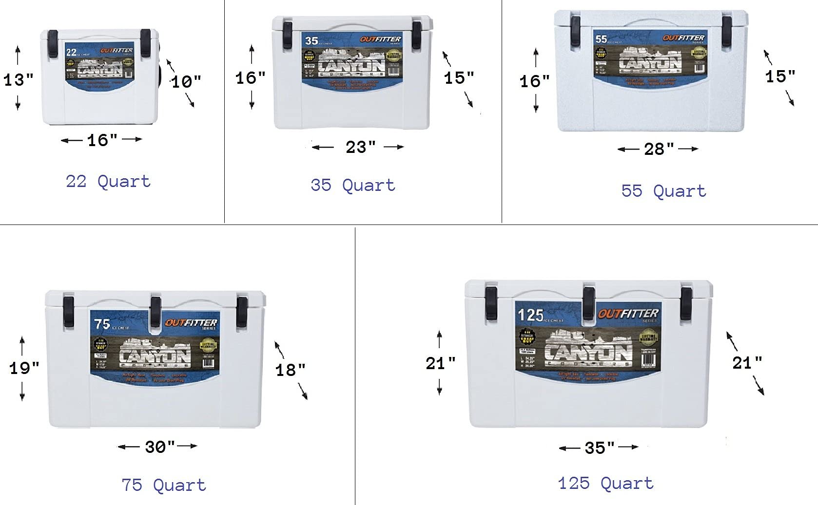 Canyon Coolers Outfitter 35 Rotomolded Cooler White Marble