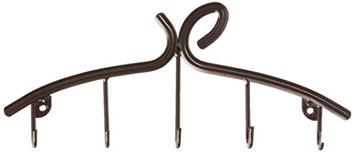 Spectrum Diversified Leaf Wall Mount 5 Hook Key Rack Hanging Entryway Organizer, Bronze