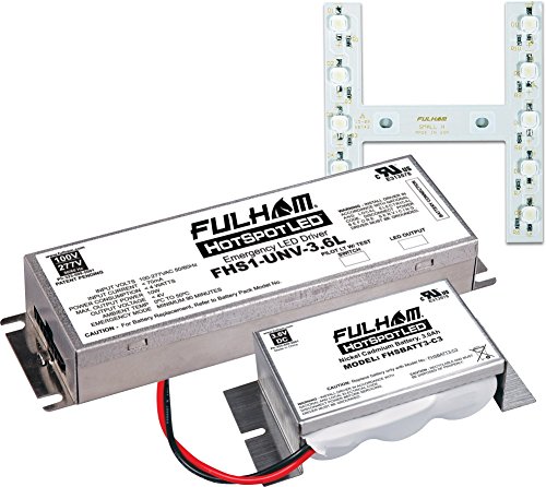 Fulham Lighting FHSKITT06SHC HotSpot1 LED Emergency Battery Back Up Kit, 100-277V Silver