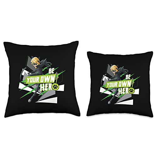 Miraculous Ladybug Cat Noir Be Your Own Hero Throw Pillow, 16x16, Multicolor