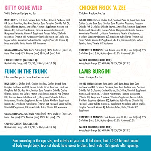 Weruva Cats in The Kitchen, Kitchen Cuties Variety Pack, Wet Cat Food, 3.2oz Can (Pack of 12)