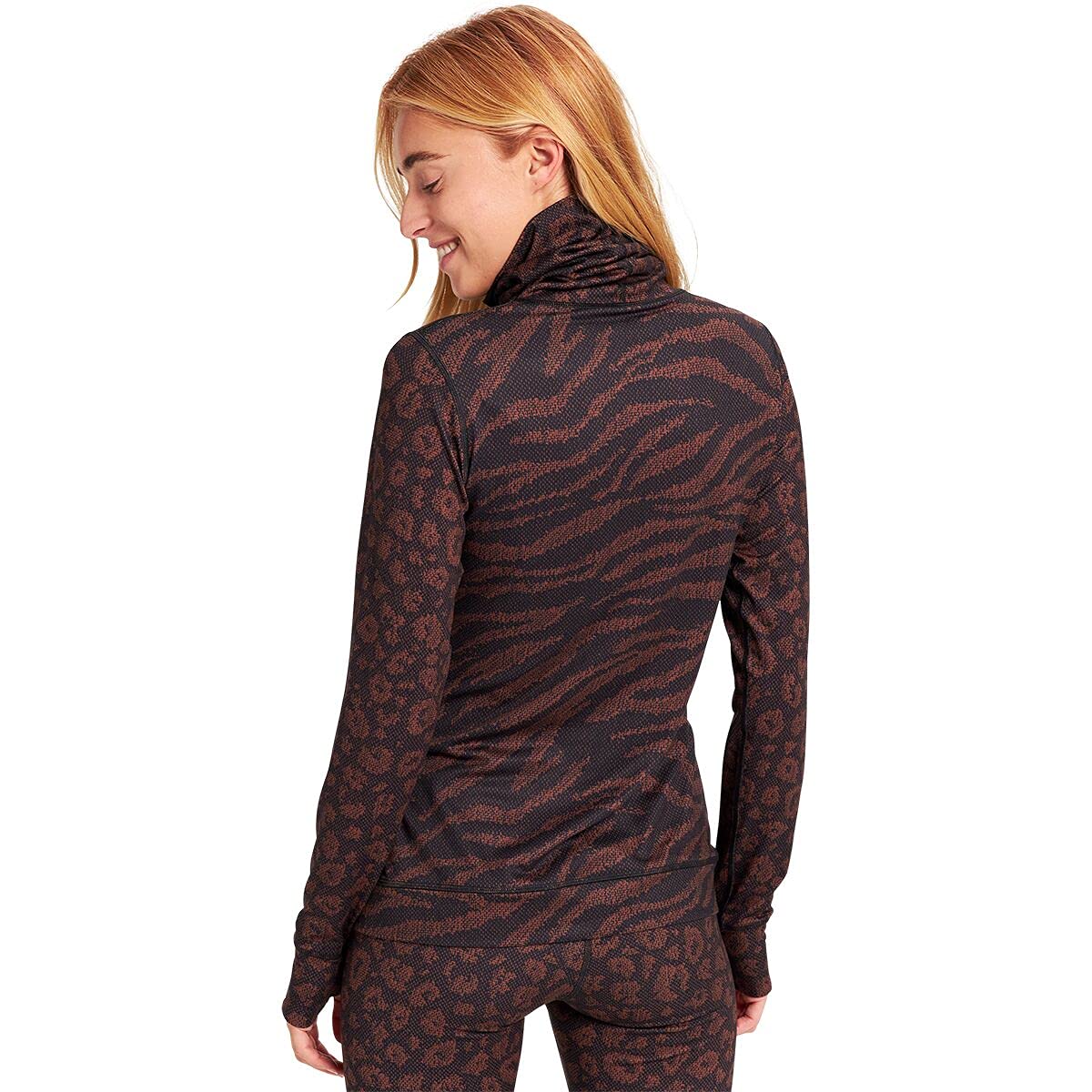 Burton Women's Standard Midweight Long Neck Base Layer, Animal Mashup, Small