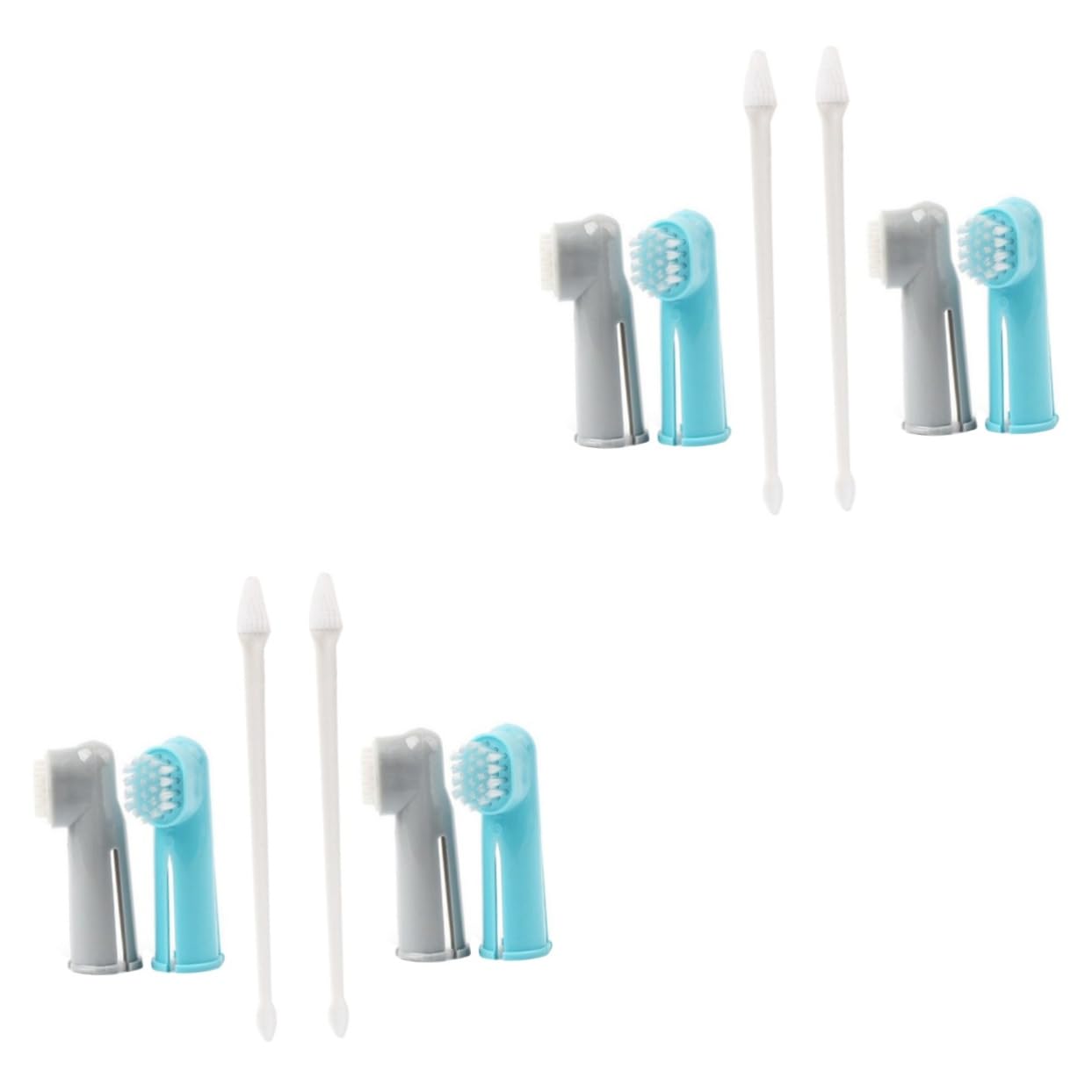 FRCOLOR Small Dog Toothbrush 4 Sets 3pcs Double Head Dog Brush Puppy Toothbrush