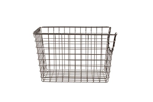 Spectrum Diversified Scoop Wire Basket, Vintage-Inspired Steel Storage Solution for Kitchen, Pantry, Closet, Bathroom, Craft Room & Garage, Small, Industrial Gray