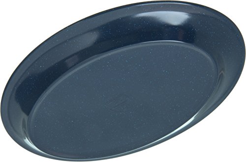 Carlisle FoodService Products Dallas Ware Reusable Plastic Oval Platter with Rim for Home and Restaurant, Melamine, 12 x 8.5 Inches, Café Blue, (Pack of 24)