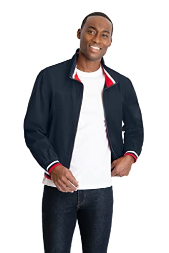 London Fog Men's Stretch Golf Jacket, Navy, Large