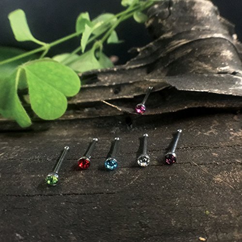 BodyJ4You 24PCS Nose Ring Bone Stud Pin Round Mix CZ 20G Stainless Steel Nostril Piercing Jewelry