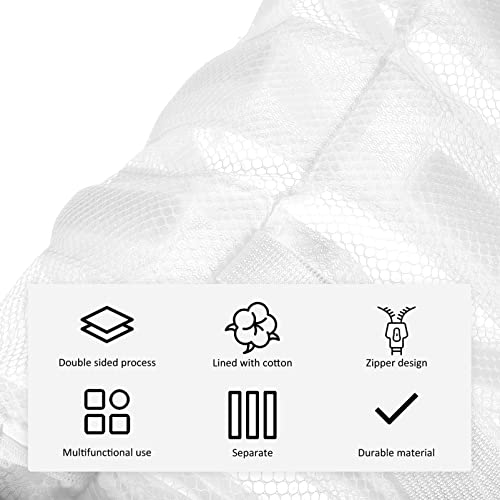 DIKACA Dry for Mesh Organization Cloth Bags Zipper Running Bras Washing Drying Cleaner Pouch Socks Sneaker Lazy White Clothes Machine Storage Wash Bag: Shoes Reusable Organizer Washer