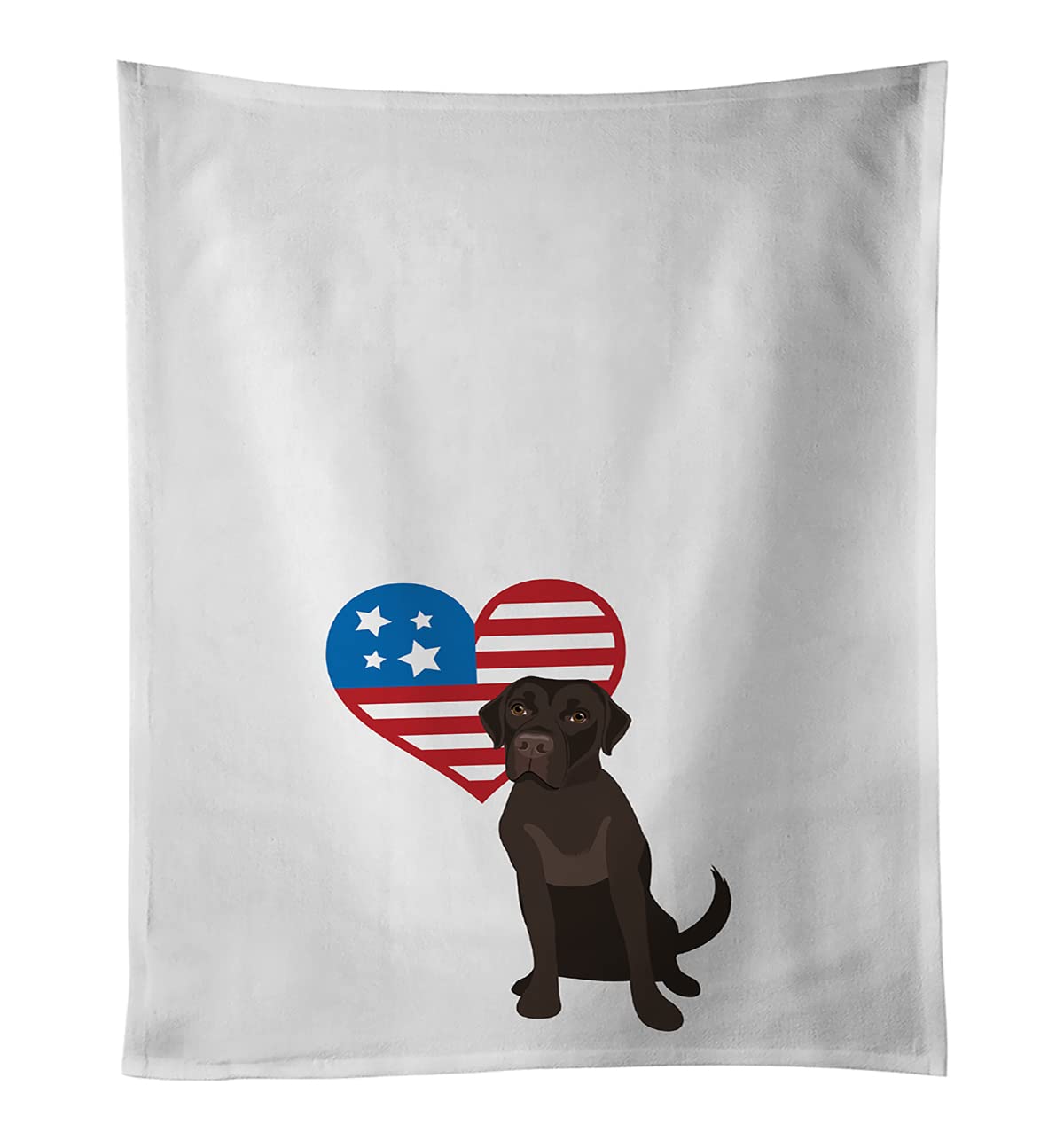 Caroline's Treasures WDK4200WTKT Labrador Retriever Chocolate #1 Patriotic White Kitchen Towel Set of 2 Dish Towels Decorative Bathroom Hand Towel for Hand, Face, Hair, Yoga, Tea, Dishcloth, 19 X 25,