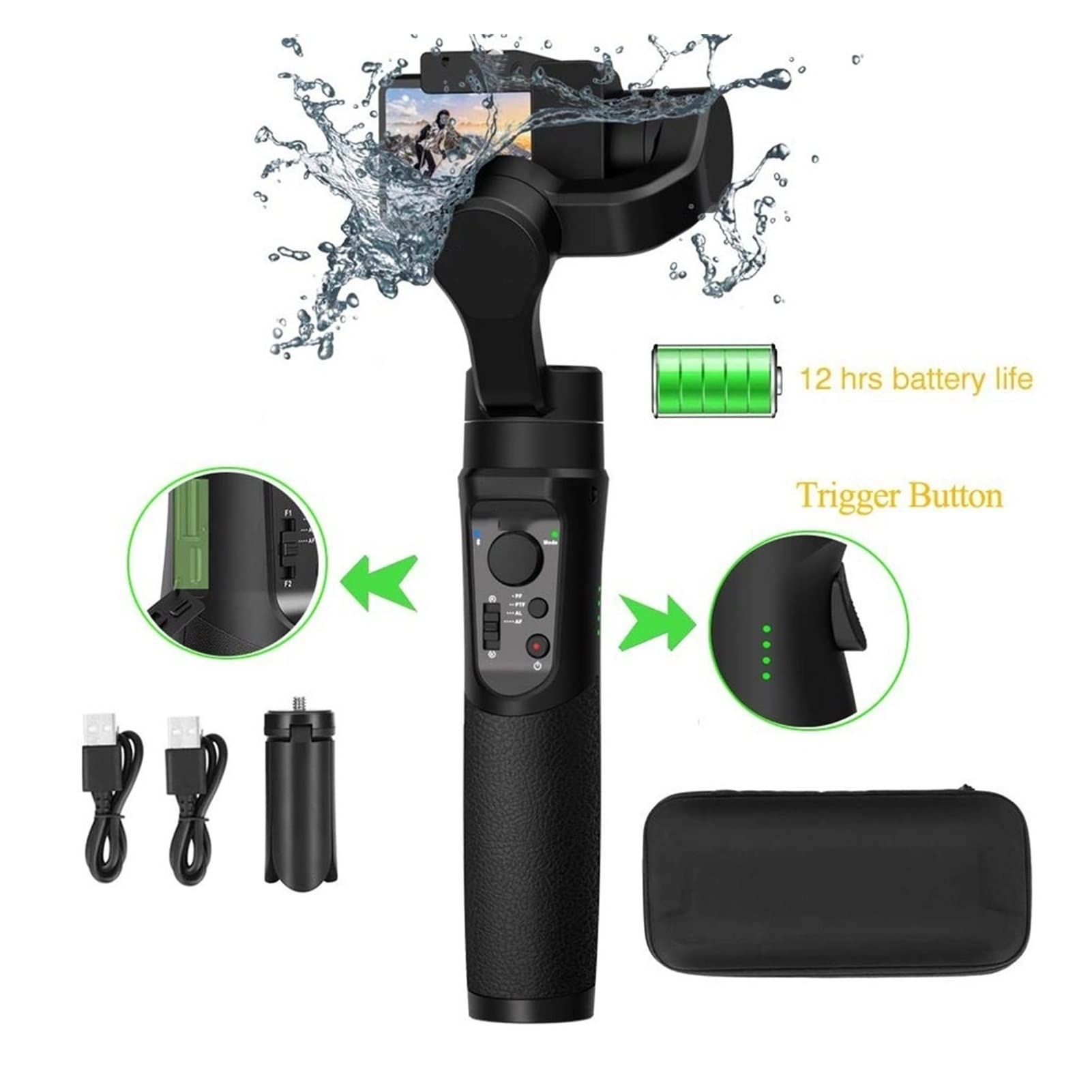 Camera stabilizer Action Camera Suitable for Three-axis Stabilizer Vlog Video Anti-Shake Handheld Gimbal for Outdoor Video Recording