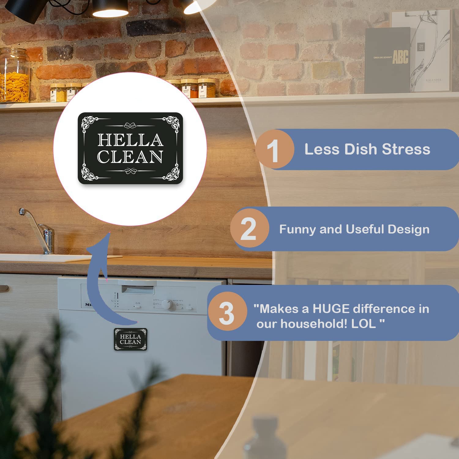 Dishwasher Magnet Clean Dirty Sign QMMD Hella Clean and Dirty Af Magnet Clean Dirty Magnet for Dishwasher