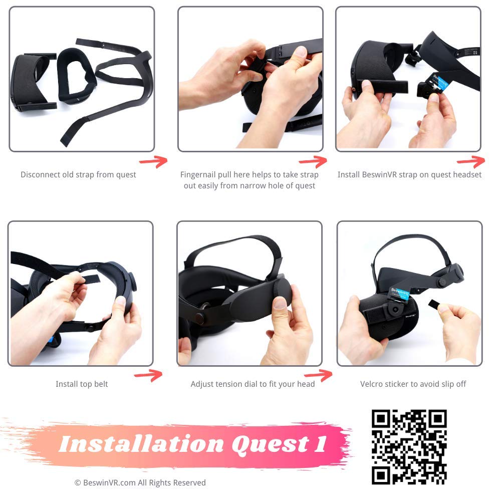 BeswinVR Halo Strap for Quest 2 and Oculus Quest - Quest 2 Adapter Ready- Virtual Reality Accessories (USA Stock 3-5 Days Shipping)