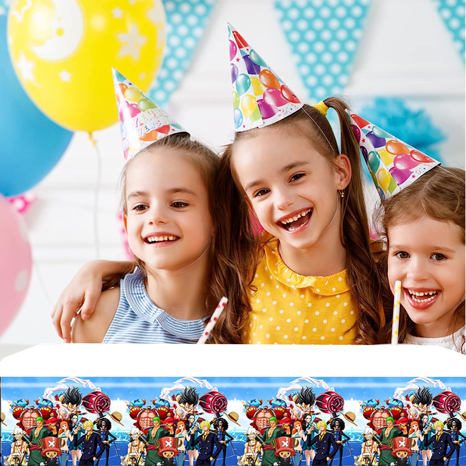 Fuyhiuous 2Pack One Piece Tablecloth Disposable Tablecover One Piece Birthday Party Supplies and Decorations for Kid Boy Baby Shower Rectangle Tables 70"X42"