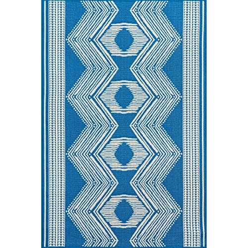 nuLOOM Ranya Tribal Indoor/Outdoor Area Rug, 8' x 10', Teal