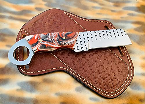 Custom handmade rasp steel cowboy Bull knife
