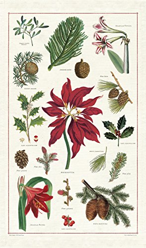 Cavallini Papers Vintage Christmas Botanica Cotton Tea Towel