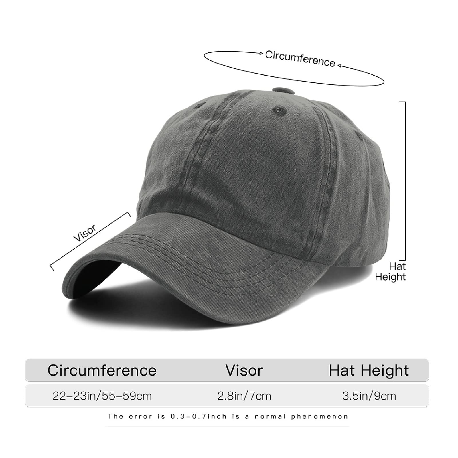 Breast Cancer Awareness Pink Ribbon Baseball Cap Hat Mens Women's Washed Cool Cap Adjustable Snapback Travel Hat Gray