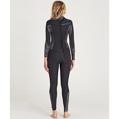 Billabong Women's Synergy 3/2 Back Zip Sealed Seam Full Wetsuit, Black, 0