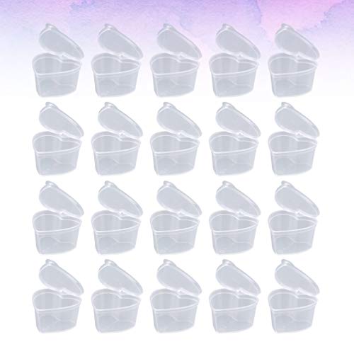 EXCEART Heart Shaped Souffles Cups Transprarent Plastic Storage Box design, easy to DIY, Sewing Supplies Storage. Plastic Sauce Cups