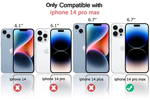 Guuboly Crystal Clear iPhone 14 Pro Max Case - 6.7" Ring Holder Kickstand, Slim, Shock Absorption Bumper