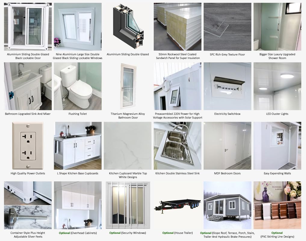 Elite Nest Prefab Tiny Home | Lvl 12 Typhoon Resistant | 20 ft Super Insulated, Fire Resistant, and Quick Setup | Standard Perfect House to Live in | Modern & Sustainable, White, 198168937938