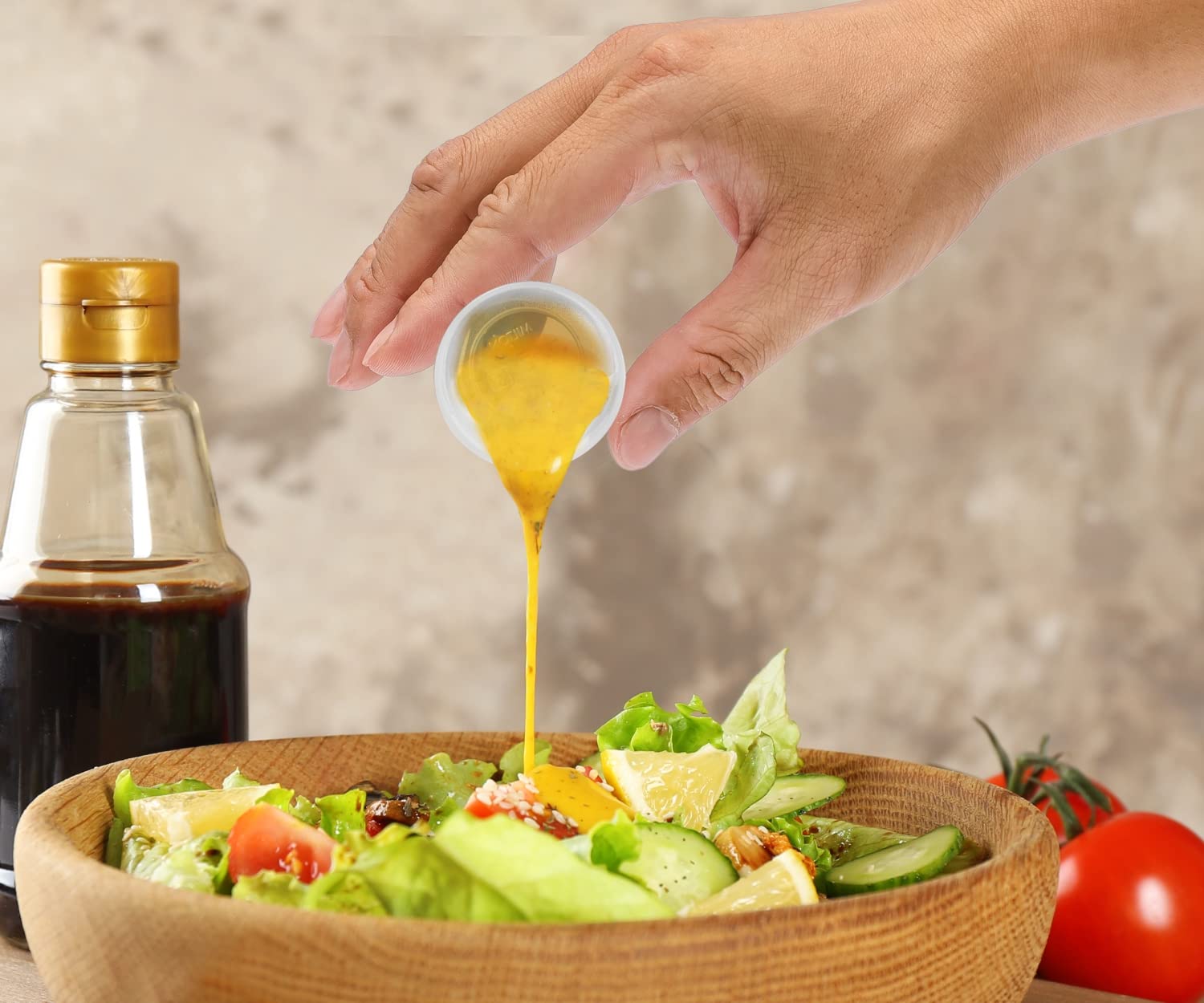 Condiment Cups container with Lids- 8 pk. 1 oz. Dressing Container to go Small Food Storage Containers with Lids- Sauce Cups Leak proof Reusable Plastic BPA free for Lunch Box Picnic Travel (Assorted)