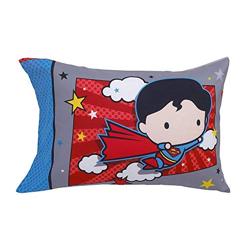 Warner Brothers Justice League 4 Piece Toddler Bedding Set, Grey/Blue/Red/Black